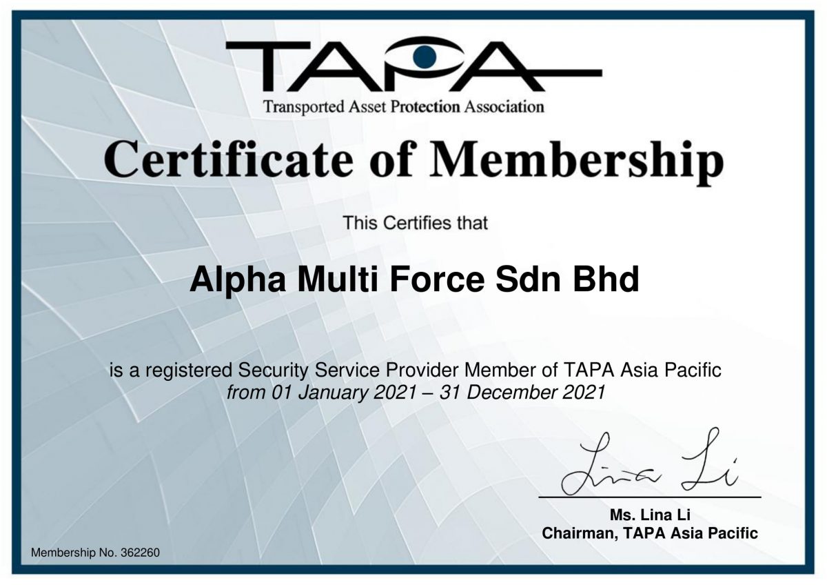 Our Certificate - AMF Security